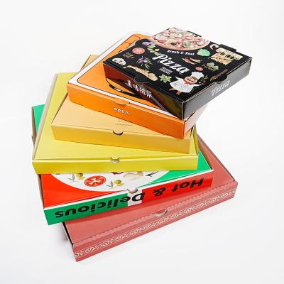 China Low price custom printing logo foldable corrugated packaging paper pizza box fast food delivery box for sale