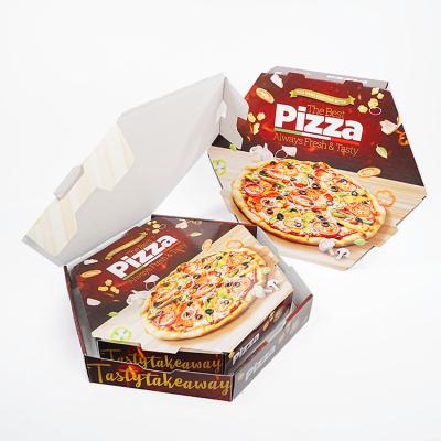 China Wholesale customized logo eco-friendly and biodegradable corrugated cardboard packaging fast food takeaway pizza box for sale