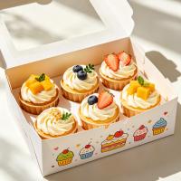 China Customized Logo Foldable Window Cake Packaging Box with Eco-Friendly Material and Flat Pack Design for sale