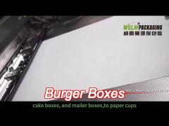 Embalagens de alimentos descartáveis Cartão Kraft Grade Food Fast Food Burger Box Personalização Materiais reciclados Logotipo personalizado aceitável