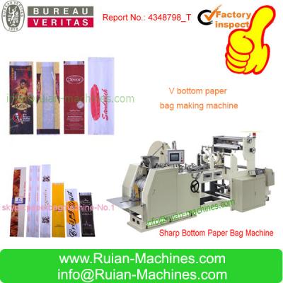 China sharp bottom paper bag making machine for sale