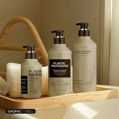 China 300ml 500ml Plastic Shampoo Bottles with Press Pump Cap and Customized Color for No Leakage Personal Care Packaging for sale