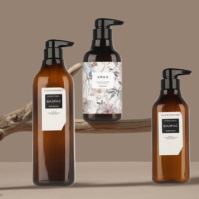China PET Material Plastic Pump Bottle 400ML 500ML 1000ML Empty Shampoo Bottle with Customizable Color for sale