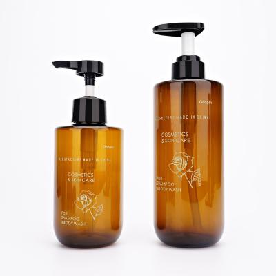Cina 300ml 400ml 500ml 600ml intorno alle bottiglie di Amber Shampoo Conditioner Plastic Shampoo in vendita