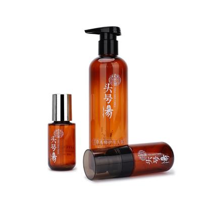 China Customized Wholesale  Amber 50ml 300ml PET Plastic Lotion Pump Spray Packaging for sale