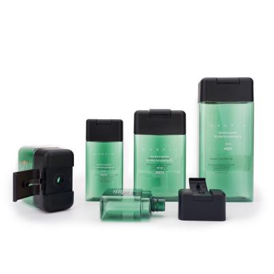 Cina 200ml 250ml Flip Top Shampoo Bottles, bottiglie di plastica del quadrato di PETG per il prodotto disinfettante della mano in vendita