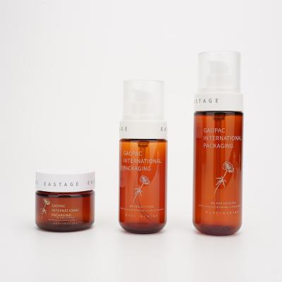 China do frasco de creme cosmético ambarino da garrafa da loção do ANIMAL DE ESTIMAÇÃO de 30ml 80ml 100ml garrafa plástica da loção à venda