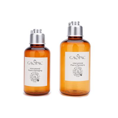 Cina 180ml Amber Plastic Shampoo Bottles/bottiglia di toner cosmetica con Flip Cap in vendita