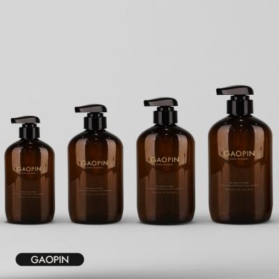Cina 10.14oz 13.52oz intorno alle bottiglie di plastica piane Brown Eco dello sciampo amichevole in vendita