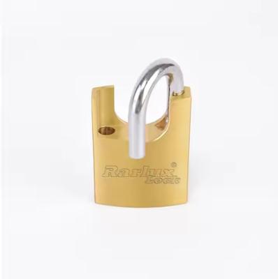 China Rarlux Chrome Plated Solid Padlock Shackle Protected Anti-cut Brass Padlock for sale