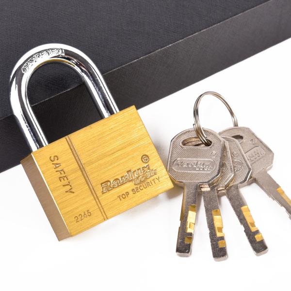 Quality 40-70mm High Security Padlock Brass Copper square Brass Padlock Solid Padlock for sale