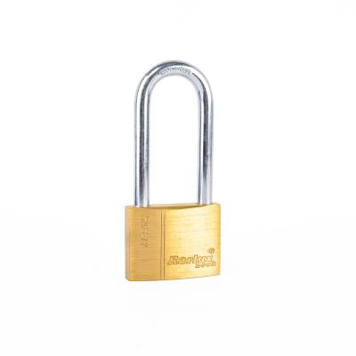 China Top Security 25mm Steel Long Shackle Pad Lock Brass Padlock Solid Steel Brass Padlock for sale