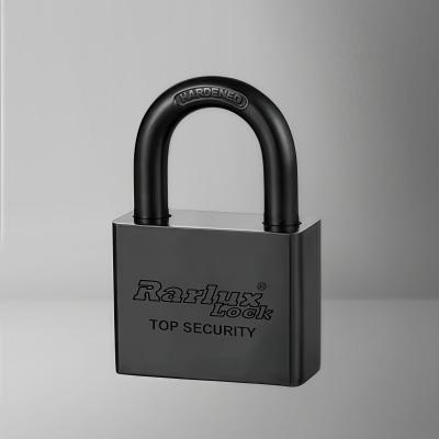 China Rarlux 40-70mm Best Padlock Waterproof Solid Padlock Iron Body Electrophoretic Staining Black square Iron Padlock for sale