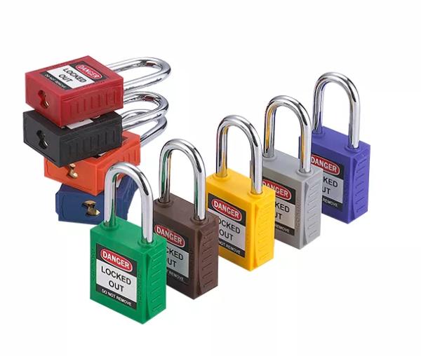 Quality Rarlux High Quality Top Security Industrial Insulation Safety Durable Plastic Lockout Tagout Padlock Solid Brass Cylinder Short for sale