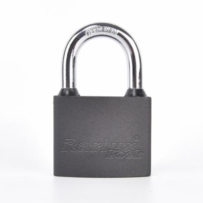 China Best Durable Solid Iron Padlock with Key Arc Type Design Plastic Painted Surface High Safety for sale