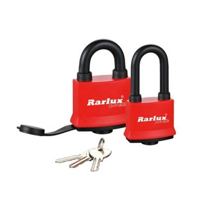 China Rarlux 40-60mm High Security Plastic Cover Padlock Waterproof Solid Iron Padlock Master Lock for sale