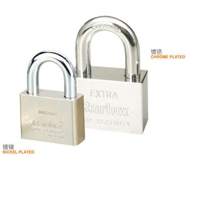 China Rarlux Durable Pin Tumbler 30-70mm Industrial Safety High Security Anti-rust Iron Body Chrome Plated Square Padlock Nickel for sale