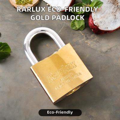 China Rarlux European Anti-Theft Padlock with 3 Steel Keys High Quality Iron Body Plated Brass Cylinder ISO9001 Certified for sale