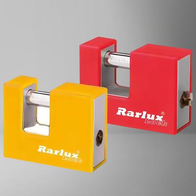 China Rarlux Manufacturer Wholesale Safety Heavy Duty Iron Padlock Colored Plastic Covered High Security Rectangular Padlock for sale