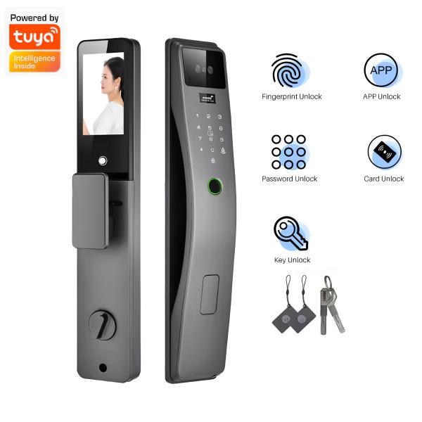 Quality Tuya Smart Aluminum Alloy Fingerprint & 3D Face Recognition Lock with WiFi App for sale