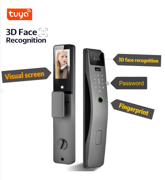 Quality Tuya Smart Aluminum Alloy Fingerprint & 3D Face Recognition Lock with WiFi App for sale