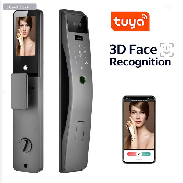 Quality Tuya Smart Aluminum Alloy Fingerprint & 3D Face Recognition Lock with WiFi App for sale