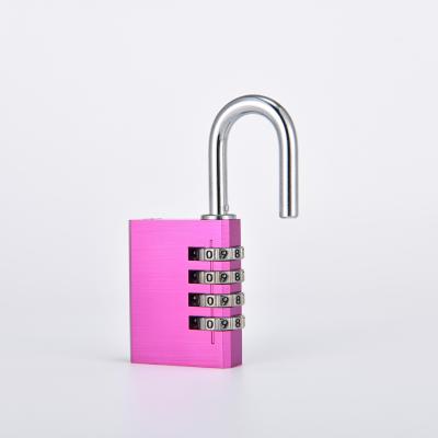 China Custom Logo 4-Digit Password Lock Anti-Theft Industrial Safety Luggage Padlocks 4 Codes Solid Brass Combination Lock for Gym for sale