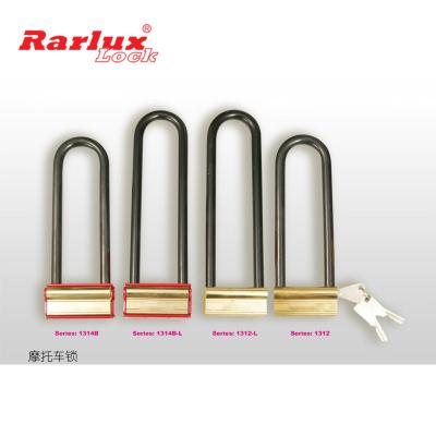 China Rarlux Durable Anti-Theft Motorcycle Iron Padlock U Lock Set with Key and Chain for sale