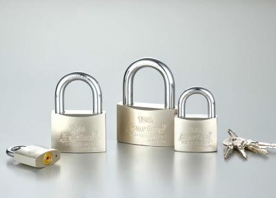 China NICKEL PLATED IRON PADLOCK WITH GROSSED KEY for sale