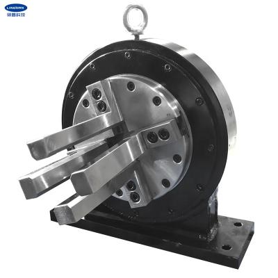 China New Design Central Solid Four-claw Feeding Chuck with 25mm Claw Stroke 4.8KN Clamping Force and 0.4-0.9MPa Allowable Pressure for Laser Pipe Cutting for sale