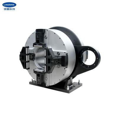 China Laser Rotary Chuck Twin Chuck Pneumatic Chuck for Fiber Laser Cutting Machine Four-claws Double Movement Factory Direct Sales for sale