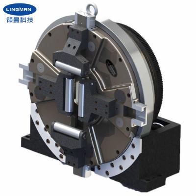 China Higher Rotating Precision Four Jaw Pneumatic CNC Chuck For Pipe Cutting Machine for sale