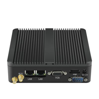 Cina RS232 J1800 2 Ethernet Lan Mini Workstation PC PC industriale senza ventole Desktop in vendita