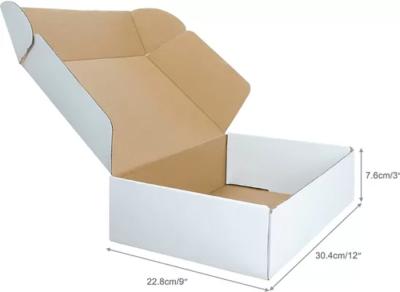 China Rectangle Custom Cardboard Shipping Boxes White Kraft Corrugated Shipping Boxes 12x9x3 Inches for sale