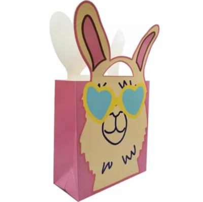 China Eco Friendly Branded Paper Bags CMYK Customized Shopping Bags Pink for sale