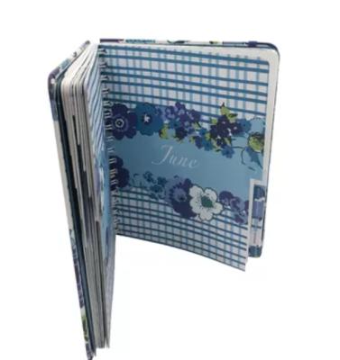 China CMYK Printing Hard Cover Book Customized Gold Spiral Notebook With Sticker And Memo Pad for sale