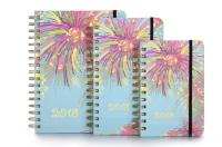 China Full Colour Custom Planner Notebook 310g Golden Coil Notebook Customized for sale