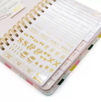 China 100GSM Custom Printed Planner 7.75x9.25 Inch Personalized Hardcover Notebooks With Sticker for sale