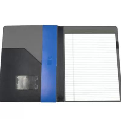 China PU Leather Business Notepad A4 Custom Leather Notepad Navy With Writing Board for sale