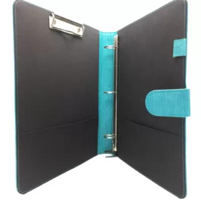 China ODM OEM Leather Ring Binder Durable Leather Office Folder For Office Supplies for sale