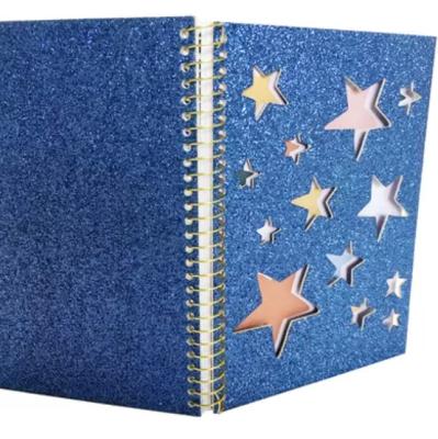 China OEM ODM Hardcover Bound Notebook Blue Spiral Binding Notebooks With Shinier Covers for sale
