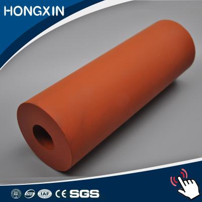 China 60 Shore A Red Color 300mm Heat Transfer Silcone Rubber Roller for sale