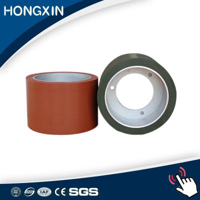 China Aluminum core steel core red color silicone rubber covering roller for sale