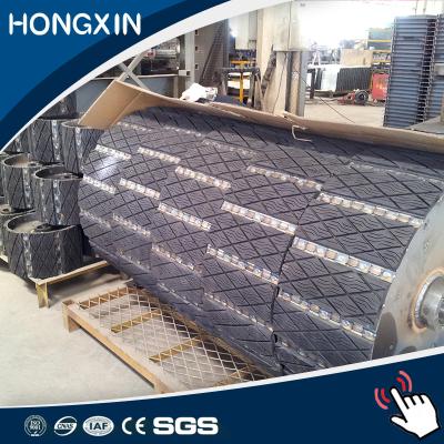 China 15 mm Thickness Conveyor Head Pulley Rubber Slide Lagging Pads for sale
