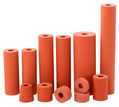 China 300C high temperature resistant 45 shore a red color lamination rubber silicon rollers for sale