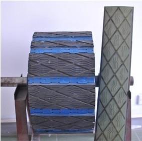 China Belt conveyor drive pulley weld on rubber lagging for cement plant for sale