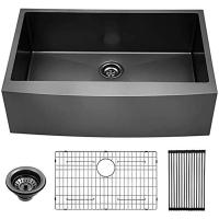 Quality 33 Inch Black Modern Eco-Friendly Brushed Surface 304 Stainless Steel Apron for sale