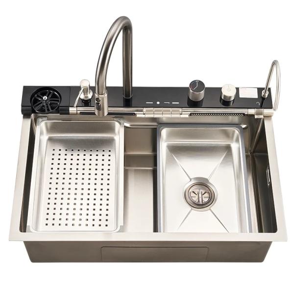 Quality Digital Display Stainless Steel Kitchen Sink with Nano Honeycomb and Multifunctional Waterfall Rainfall for sale