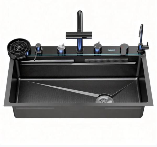 Quality Digital Display Stainless Steel Kitchen Sink with Nano Honeycomb and Multifunctional Waterfall Rainfall for sale