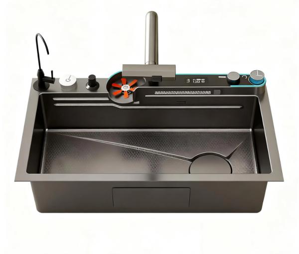 Quality Digital Display Stainless Steel Kitchen Sink with Nano Honeycomb and Multifunctional Waterfall Rainfall for sale